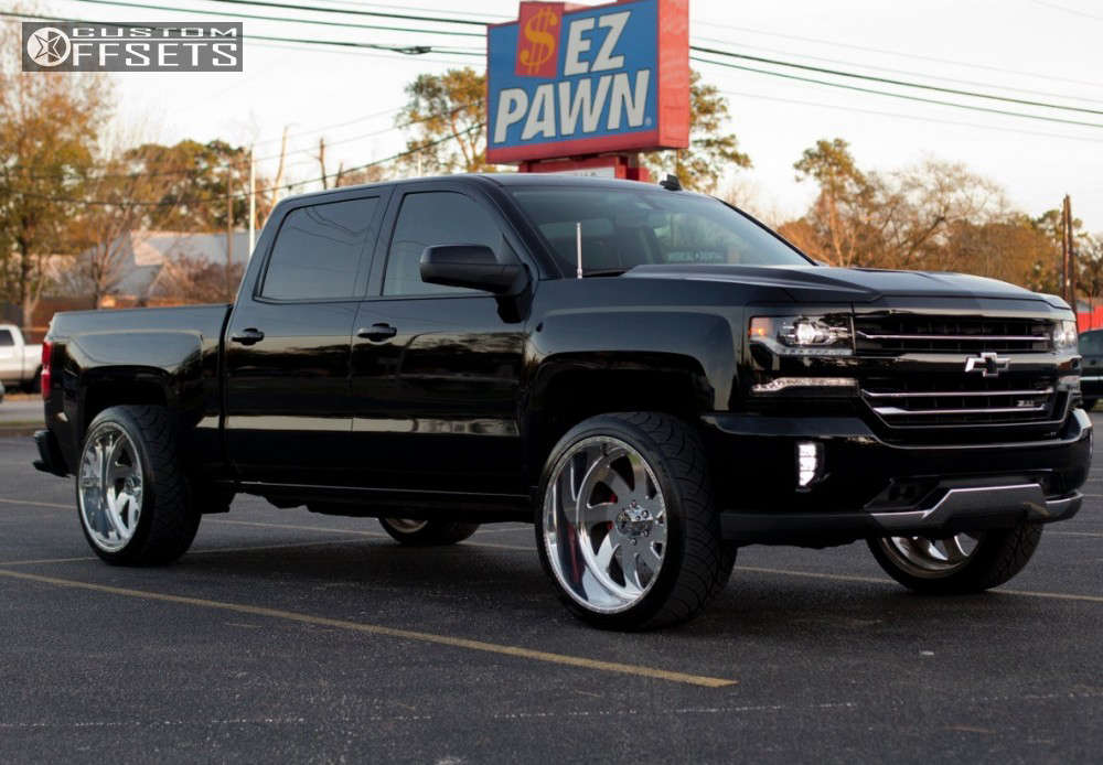 2016 Chevrolet Silverado 1500 with 24x12 -40 American Force Spade Ss and 305/35R24 Nitto NT420V ...