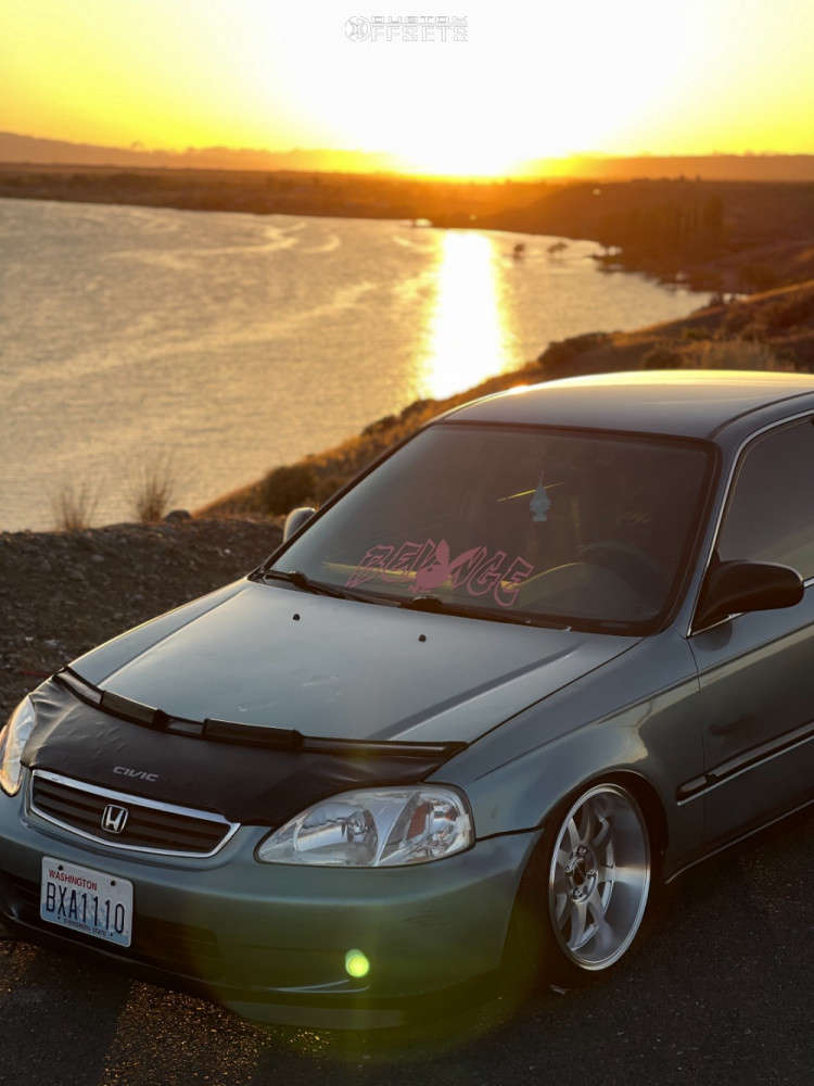 2000 Honda Civic with 16x8.5 20 ARC Ar4 and 195/45R16 Waterfall Eco ...