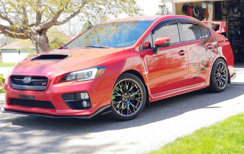 2017 Subaru WRX STI with 18x9.5 38 WedsSport SA 20R and 265/35R18 ...