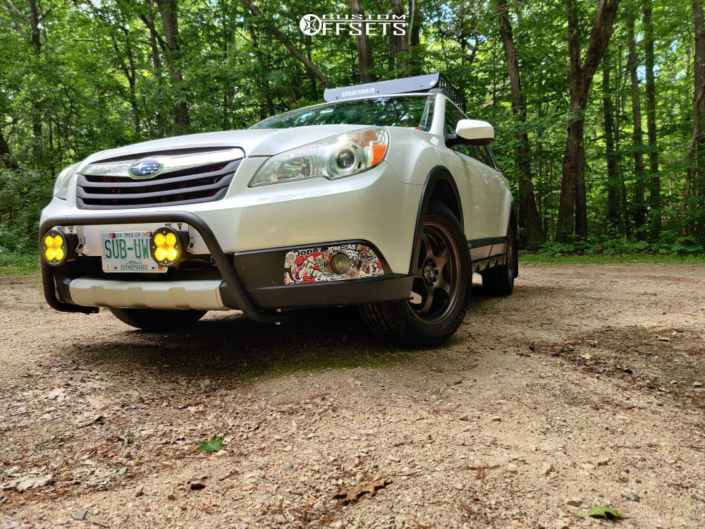 2011 Subaru Outback with 17x7 38 Motegi Mr131 and 225/35R17 Crosswind ...