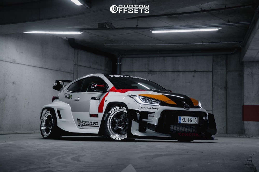 2020 Toyota Yaris with 18x10.5 15 Volk 21c and 295/30R18 Toyo Tires ...