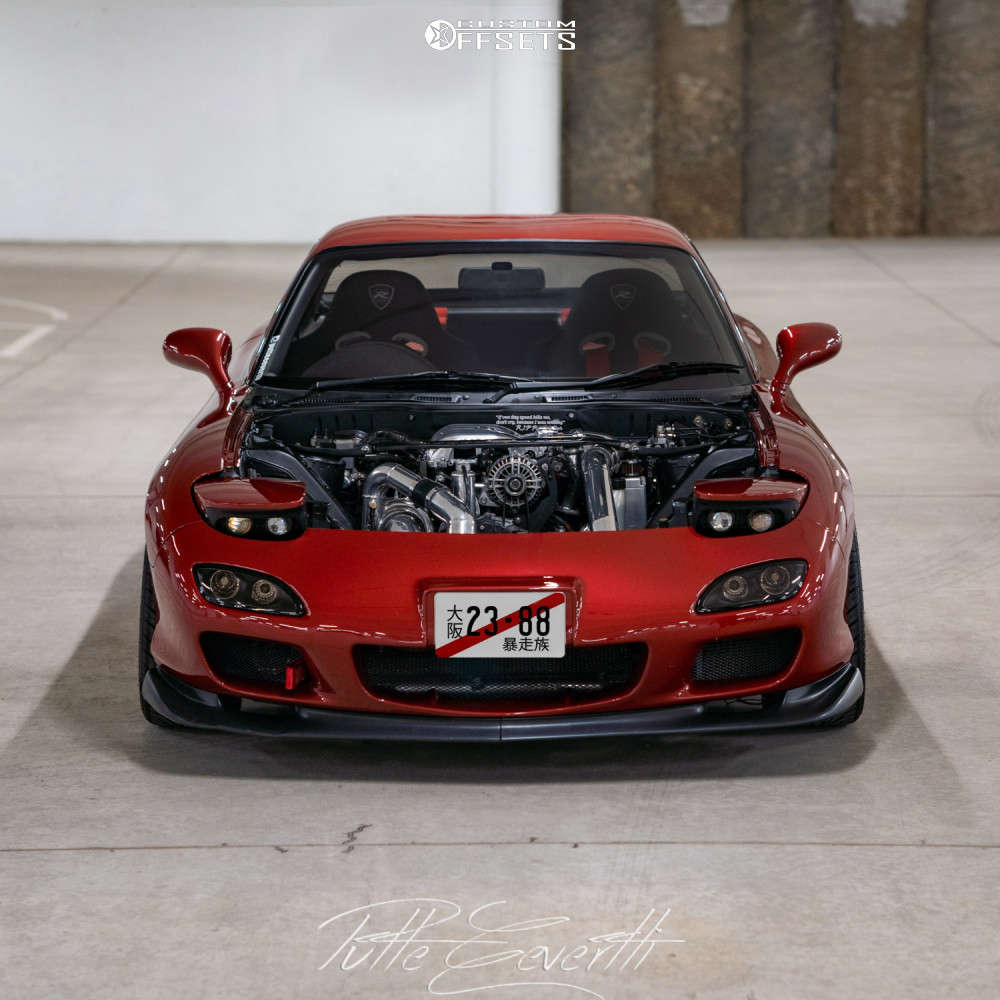 1993 Mazda RX-7 with 18x9.5 35 Work Meister S1 3p and 235/40R18 Nankang ...
