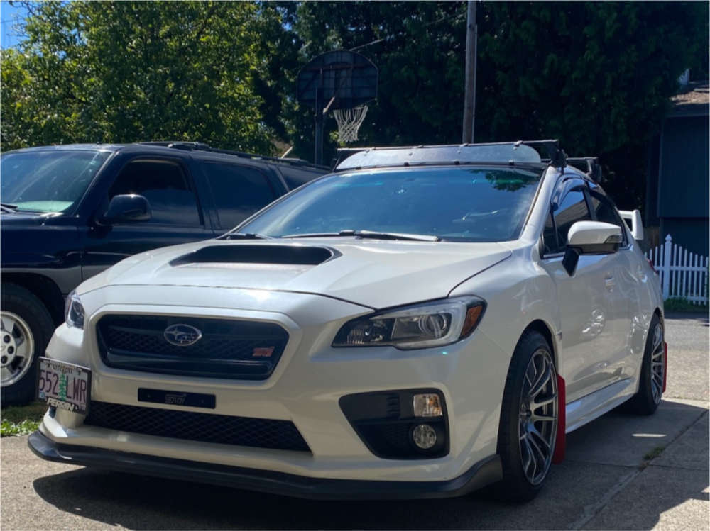 2015 Subaru WRX STI with 18x9.5 38 AVID1 AV20 and 245/40R18 Lexani Lx ...