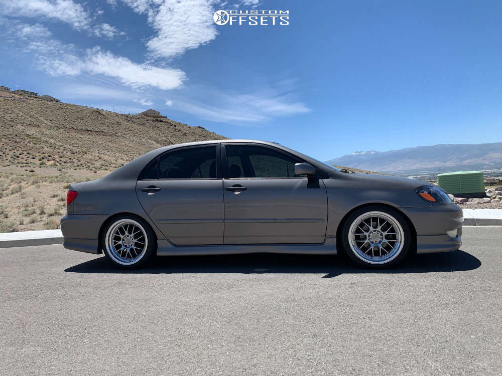 2003 Toyota Corolla with 18x8.5 38 F1R F21 and 225/40R18 Hankook Ventus ...