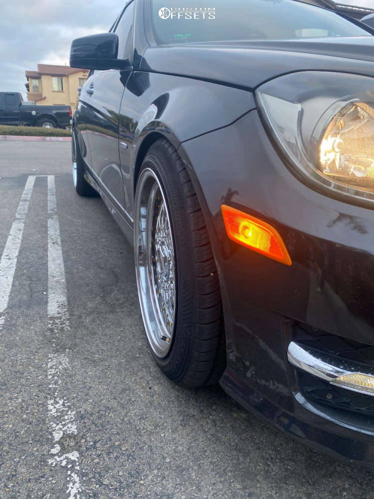 2012 Mercedes-Benz C250 with 18x9.5 38 ESM 002r and 225/45R18 Vercelli ...