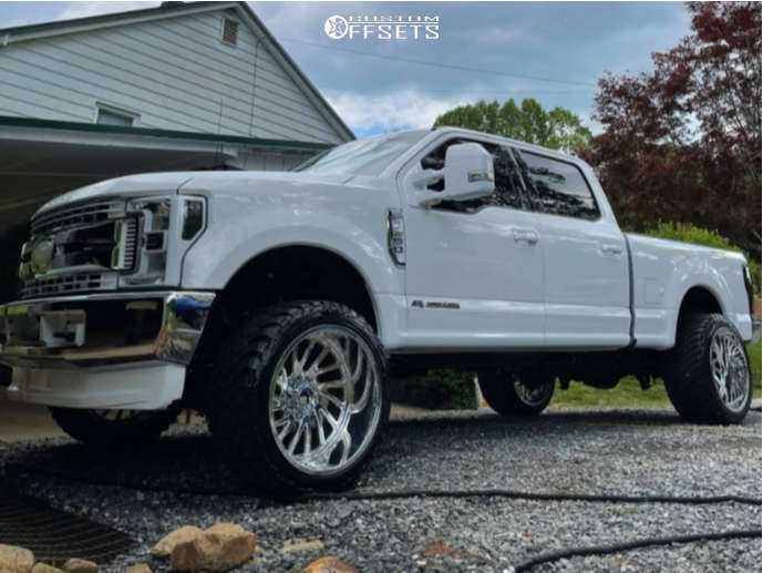 2019 Ford F-250 with 24x14 0 KG1 Forged Vile and 35/13.5R24 AMP Mud ...