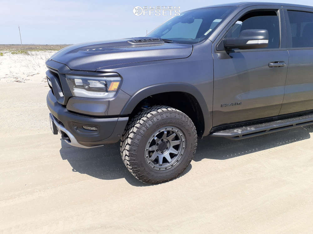 2020 Ram 1500 with 18x9 3 Method Mr317 and 275/70R18 Goodyear Wrangler ...