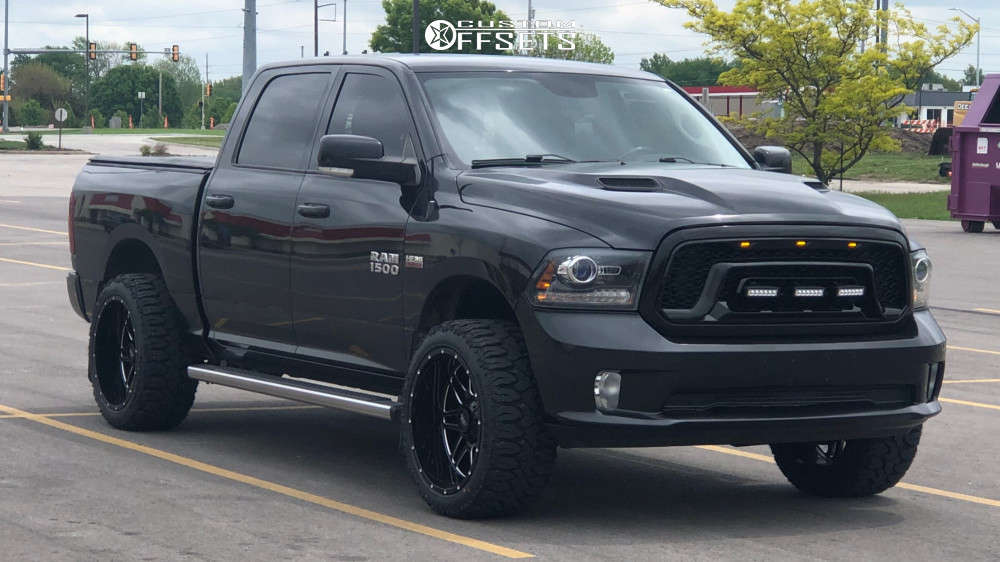 2016 Ram 1500 with 22x12 -44 Impact 819 and 33/12.5R22 Milestar ...