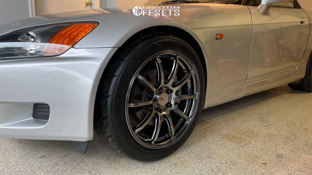 2002 Honda S2000 with 18x8 54 Advan RS II and 235/45R18 Bridgestone ...