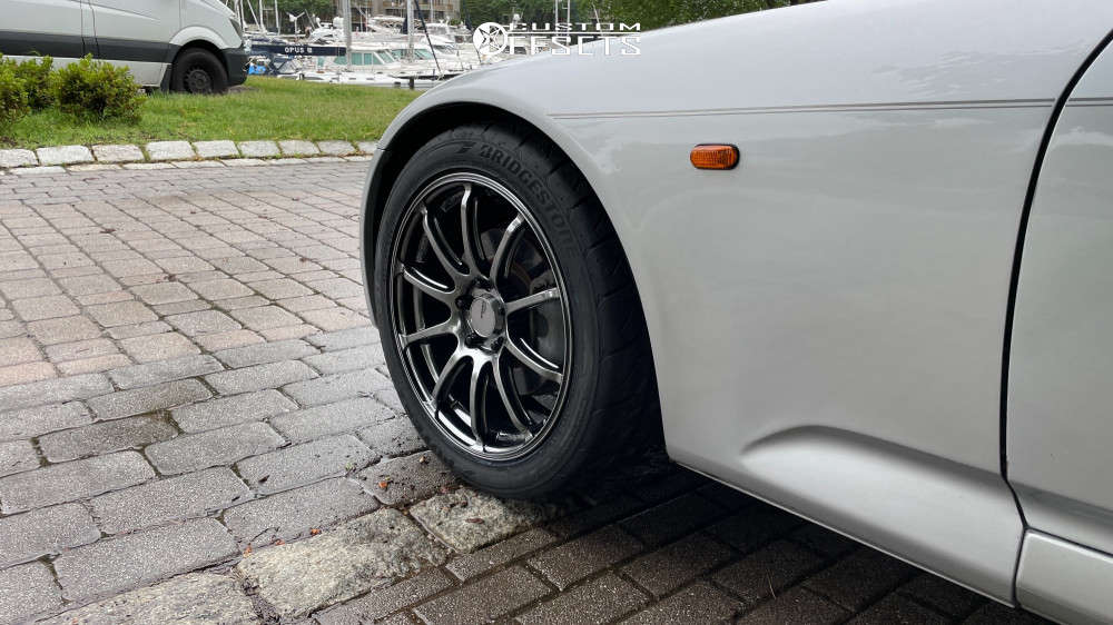 2002 Honda S2000 with 18x8 54 Advan RS II and 235/45R18 Bridgestone ...