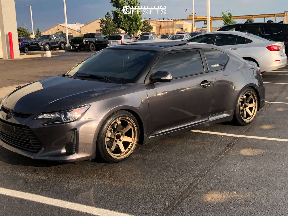 2015 Scion TC with 18x9.5 38 AVID1 AV6 and 235/40R18 Vercelli Strada Ii and Lowering Springs ...
