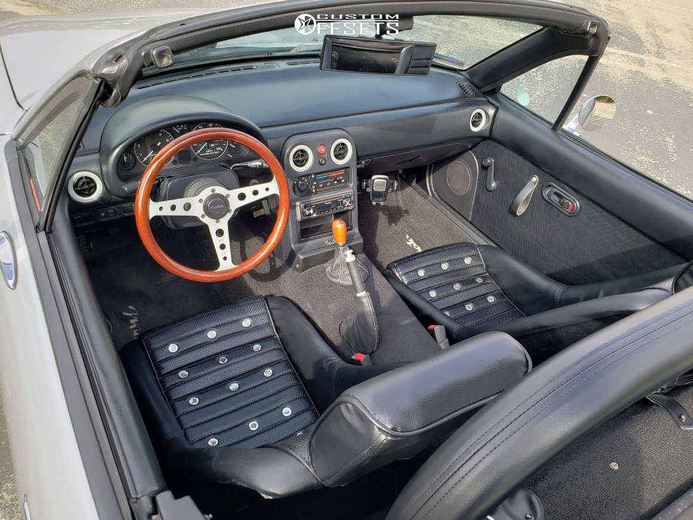 1991 Mazda Miata with 15x8 25 Rota Os Mesh and 195/50R15 Yokohama Advan ...