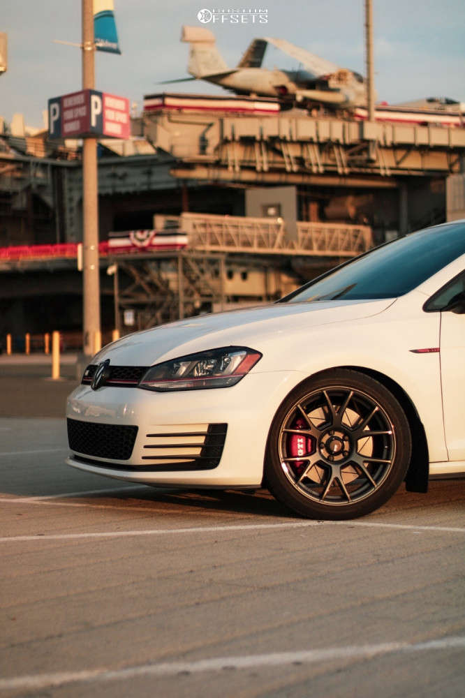 2017 Volkswagen GTI with 18x8.5 43 Konig Ampliform and 245/40R18 ...