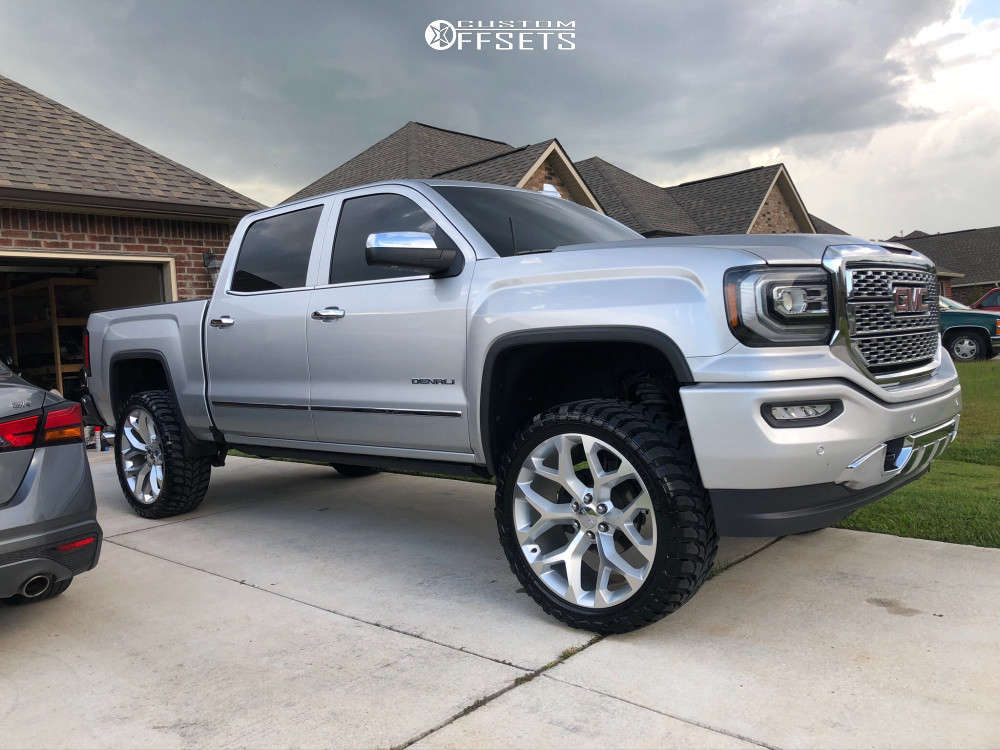 2018 GMC Sierra 1500 with 24x10 30 OE Performance Snowflakes and 35/12 ...
