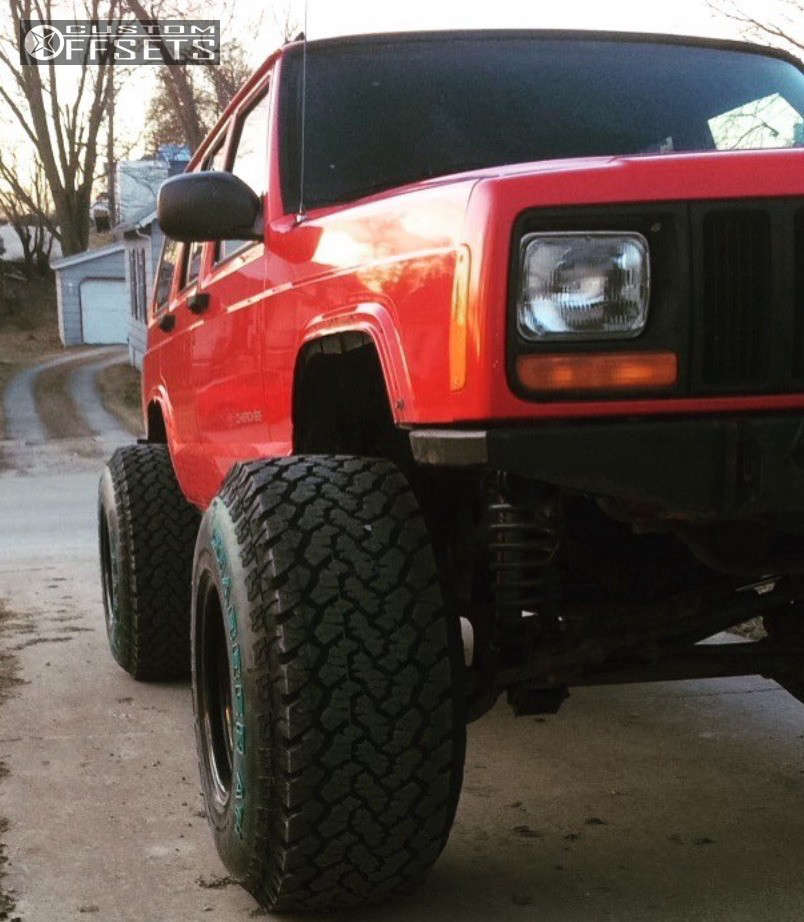 1998 Jeep Cherokee with 15x14 -88 Bart Wheels Super Trucker and 33/12 ...