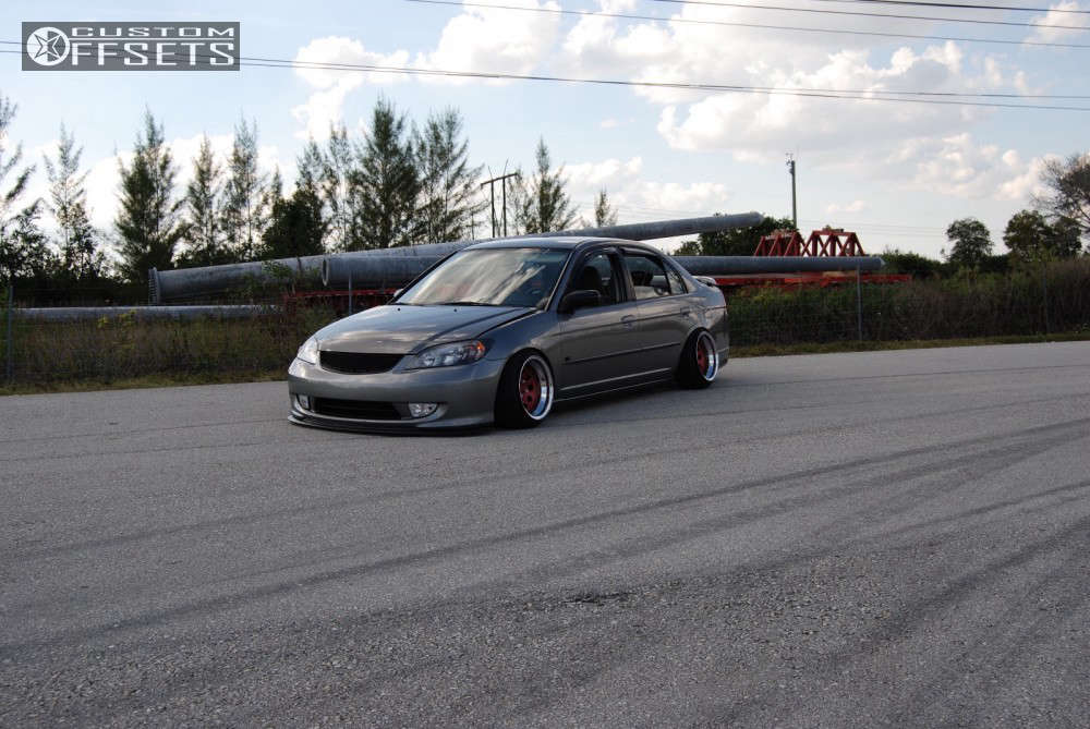 2005 Honda Civic with 15x10 -12 Diamond Racing SC Series and 195/45R15 ...