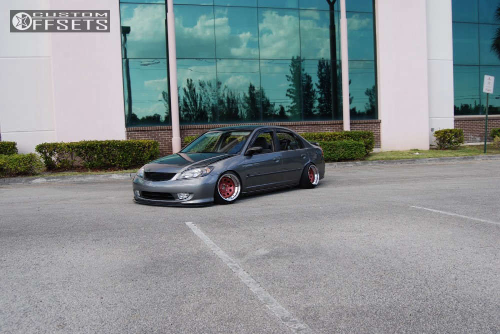 2005 Honda Civic with 15x10 -12 Diamond Racing SC Series and 195/45R15 ...