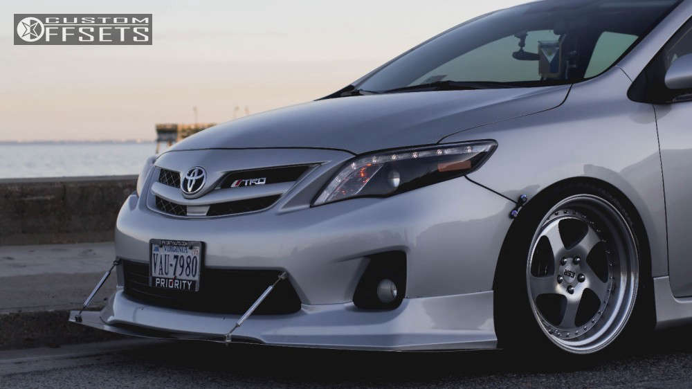 2013 Toyota Corolla with 18x9.5 35 ESR Sr02 and 225/40R18 Toyo Tires ...