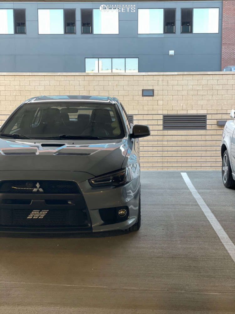 2014 Mitsubishi Lancer with 18x9.5 30 Enkei Tsp6 and 265/40R18 Michelin ...