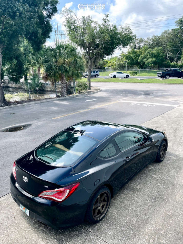 2016 Hyundai Genesis Coupe with 18x9.5 22 ESR Sr07 and 255/35R18 Accelera Phi R and Stock ...