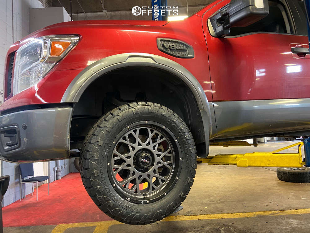 2017 Nissan Titan with 20x9 10 Vision Rocker and 33/12.5R20 Toyo Tires ...
