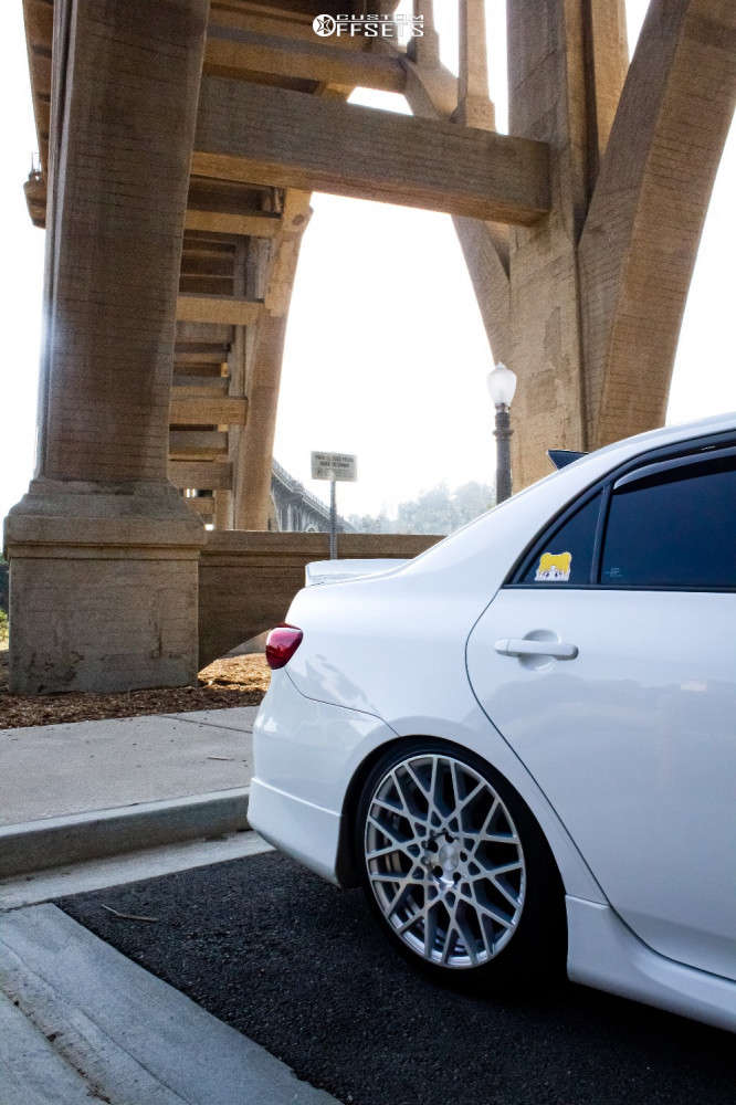 2012 Toyota Corolla with 18x8.5 35 Rotiform Blq and 225/40R18 Yokohama ...