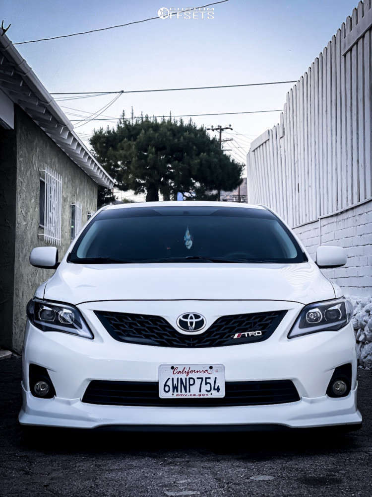 2012 Toyota Corolla with 18x8.5 35 Rotiform Blq and 225/40R18 Yokohama ...