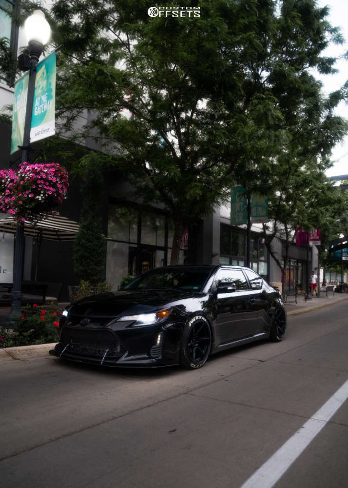 2014 Scion TC with 18x9.5 15 Anovia Titan and 225/45R18 Nitto Nt555 G2 ...