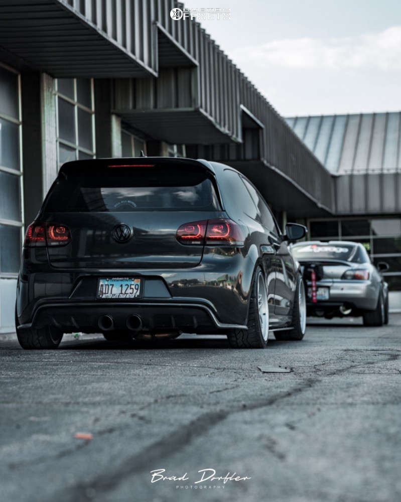 2012 Volkswagen Golf R with 18x9.5 35 Enkei Rpf1 and 225/40R18 Falken ...