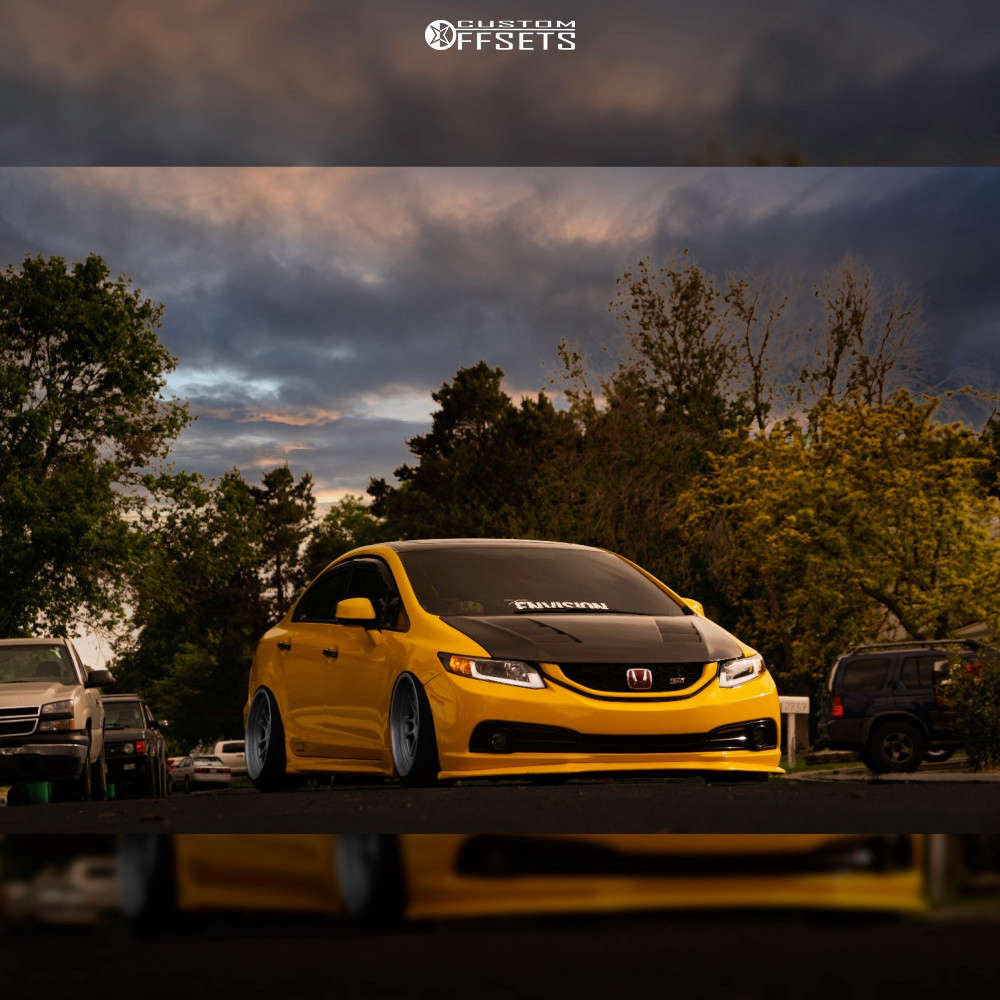 2013 Honda Civic with 18x9.5 10 Cosmis Racing Xt-206r and 215/40R18 ...