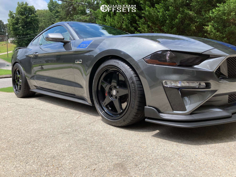 2019 Ford Mustang with 19x10 35 ESR Cr5 and 255/40R19 Michelin Pilot ...