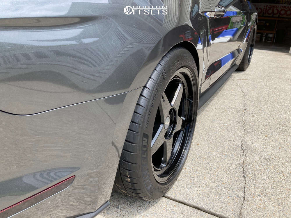 2019 Ford Mustang with 19x10 35 ESR Cr5 and 255/40R19 Michelin Pilot ...