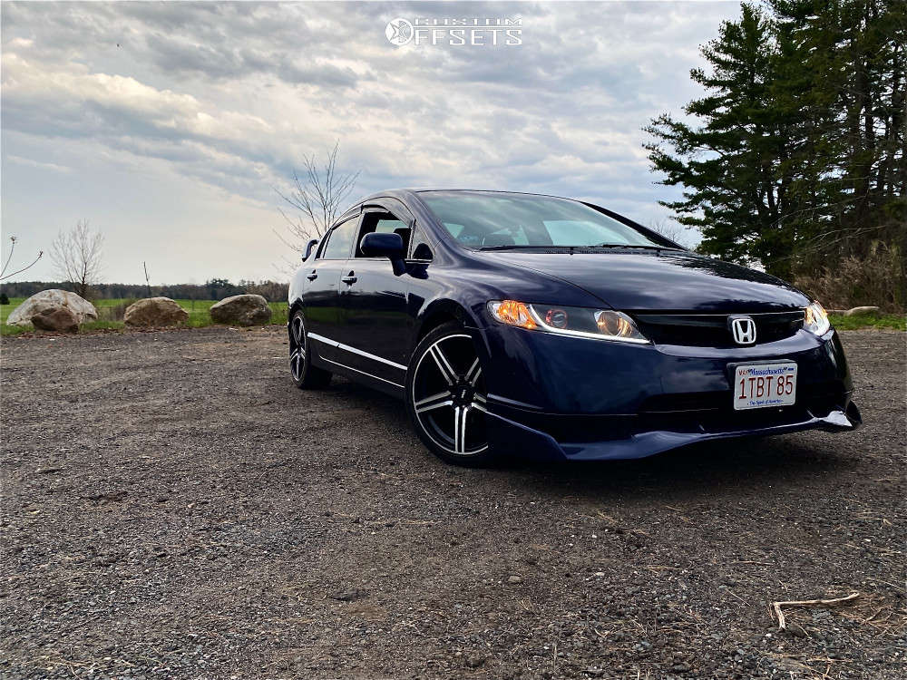 2008 Honda Civic with 18x8.5 45 Voxx Como and 225/40R18 Velozza Zxv4 ...