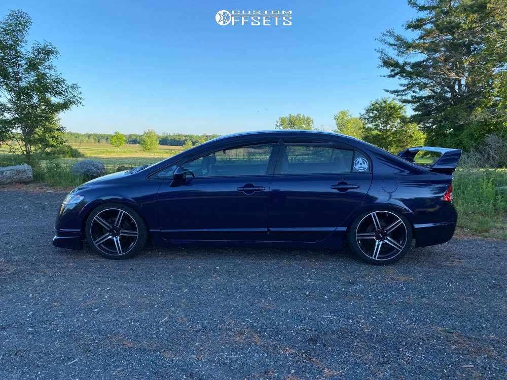 2008 Honda Civic with 18x8.5 45 Voxx Como and 225/40R18 Velozza Zxv4 ...