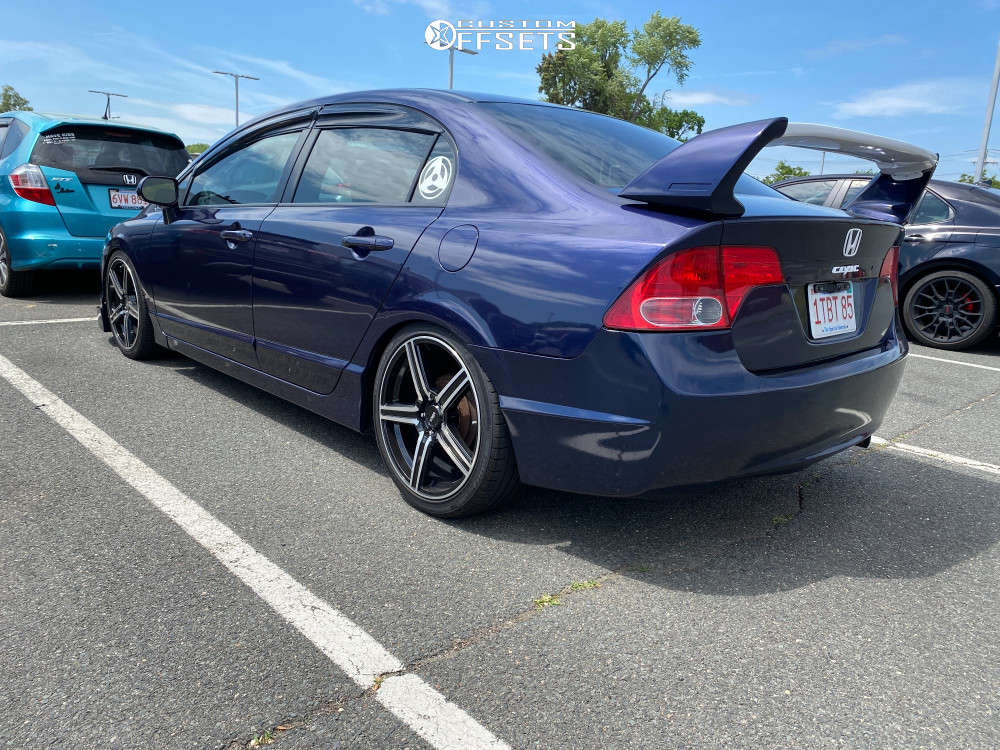 2008 Honda Civic with 18x8.5 45 Voxx Como and 225/40R18 Velozza Zxv4 ...