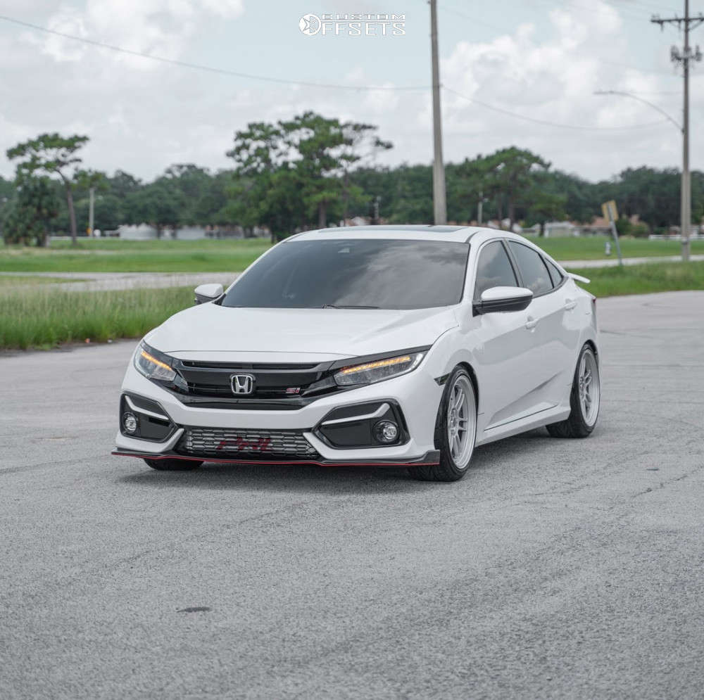 2020 Honda Civic with 18x9.5 45 Enkei Rpf1 and 245/40R18 Forceum Hexa-r ...