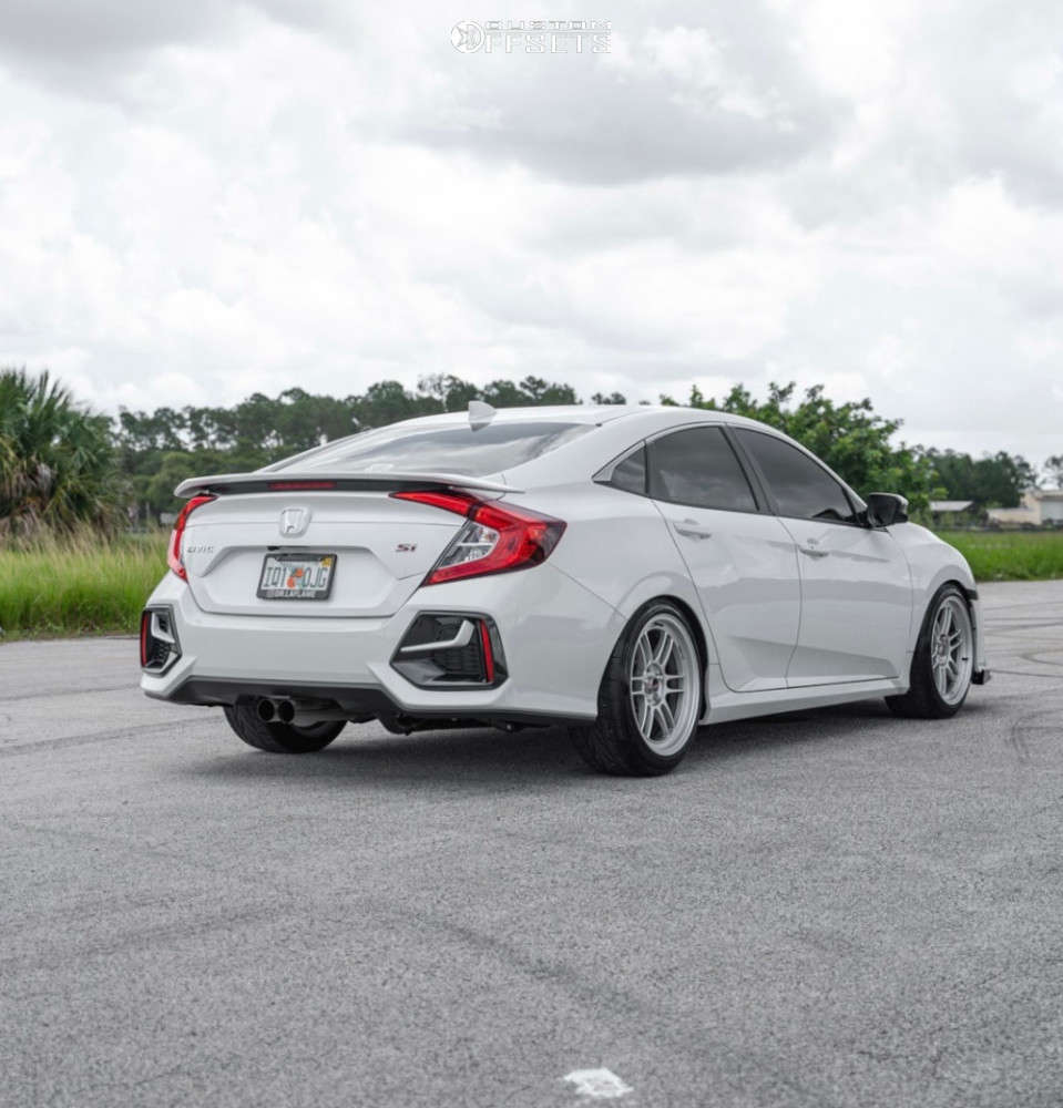 2020 Honda Civic with 18x9.5 45 Enkei Rpf1 and 245/40R18 Forceum Hexa-r ...