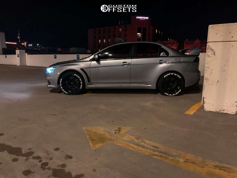 2008 Mitsubishi Lancer with 18x9.5 15 Ambit Rt8 and 265/35R18 Nitto ...