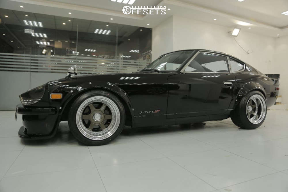 1977 Nissan 280Z with 16x10 -28 Weds Chevlon Racing S1C and 215/45R16 ...