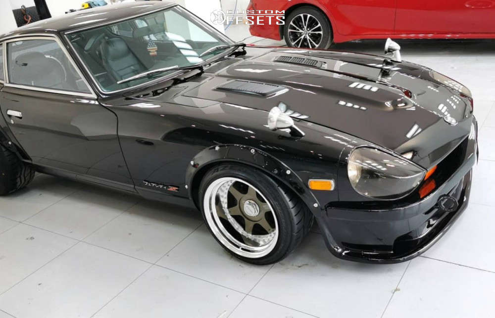 1977 Nissan 280Z with 16x10 -28 Weds Chevlon Racing S1C and 215/45R16 ...