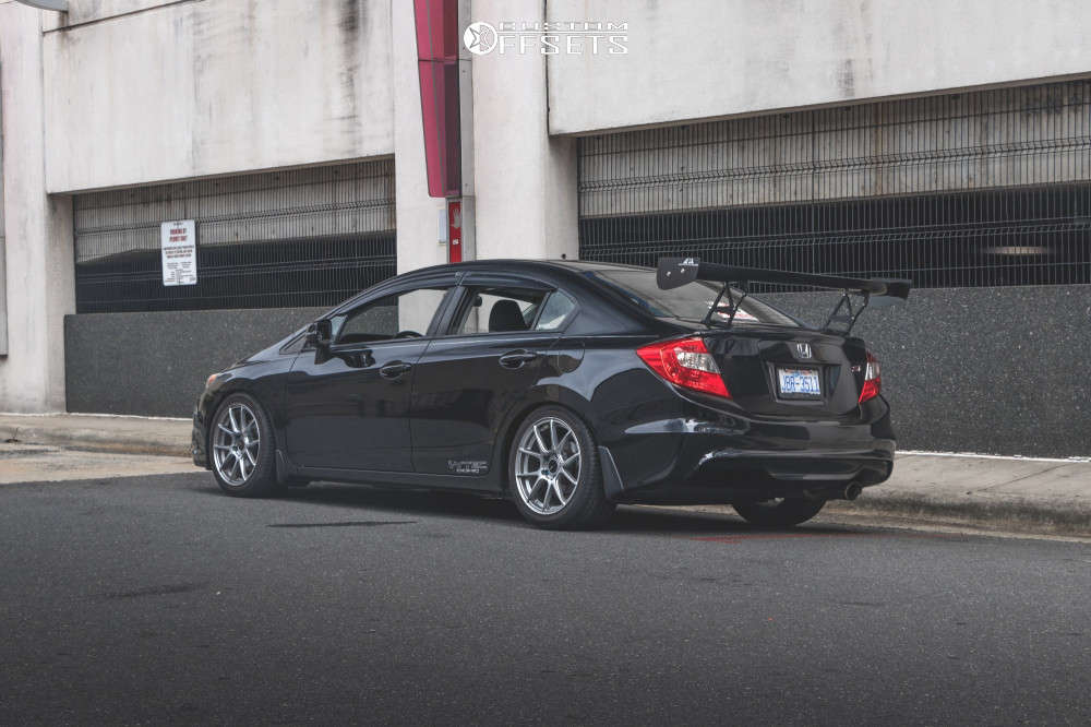 2012 Honda Civic with 17x9 40 Enkei Tsv and 255/40R17 Hankook Ventus ...
