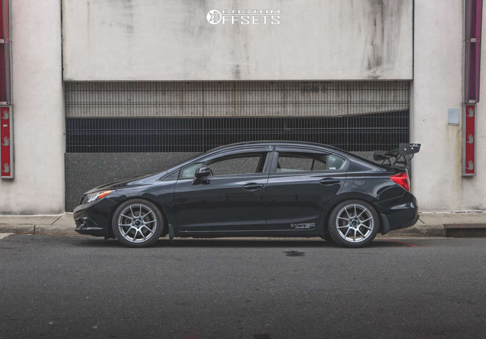 2012 Honda Civic with 17x9 40 Enkei Tsv and 255/40R17 Hankook Ventus ...
