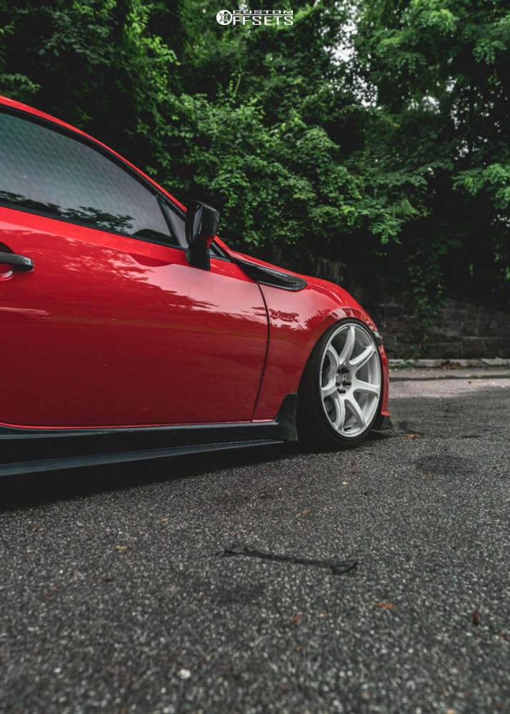 2015 Subaru BRZ with 18x9.5 38 Work Emotion T7r and 225/40R18 Nitto Neo Gen and Air Suspension ...