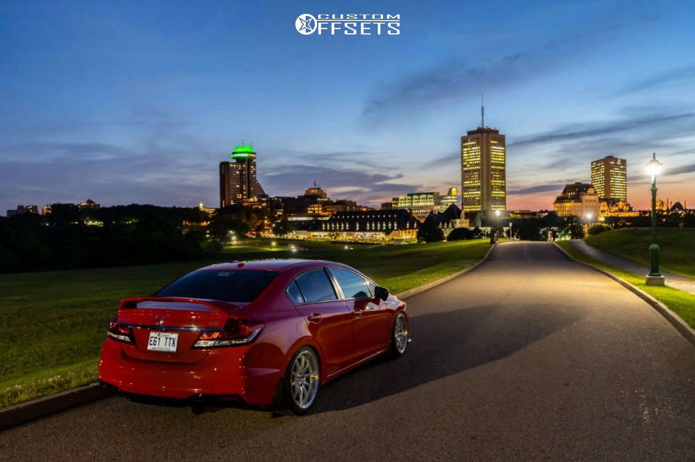 2015 Honda Civic with 18x8.5 35 Aodhan Ds07 and 225/40R18 Nokian Zline ...