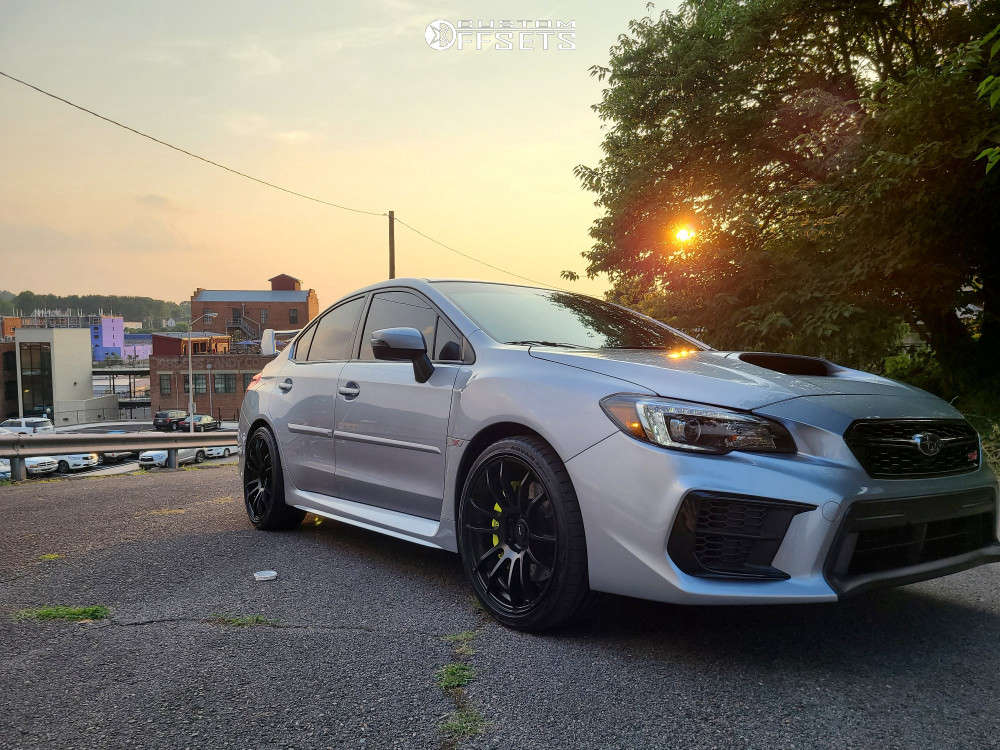 2020 Subaru WRX STI with 19x8.5 35 AVID1 AV20 and 245/35R19 Yokohama Advan Sport V105 and Stock ...