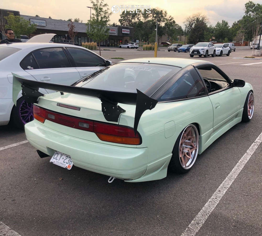 1993 Nissan 240SX with 18x9.5 15 SevenK Nika-s and 225/35R18 Federal ...