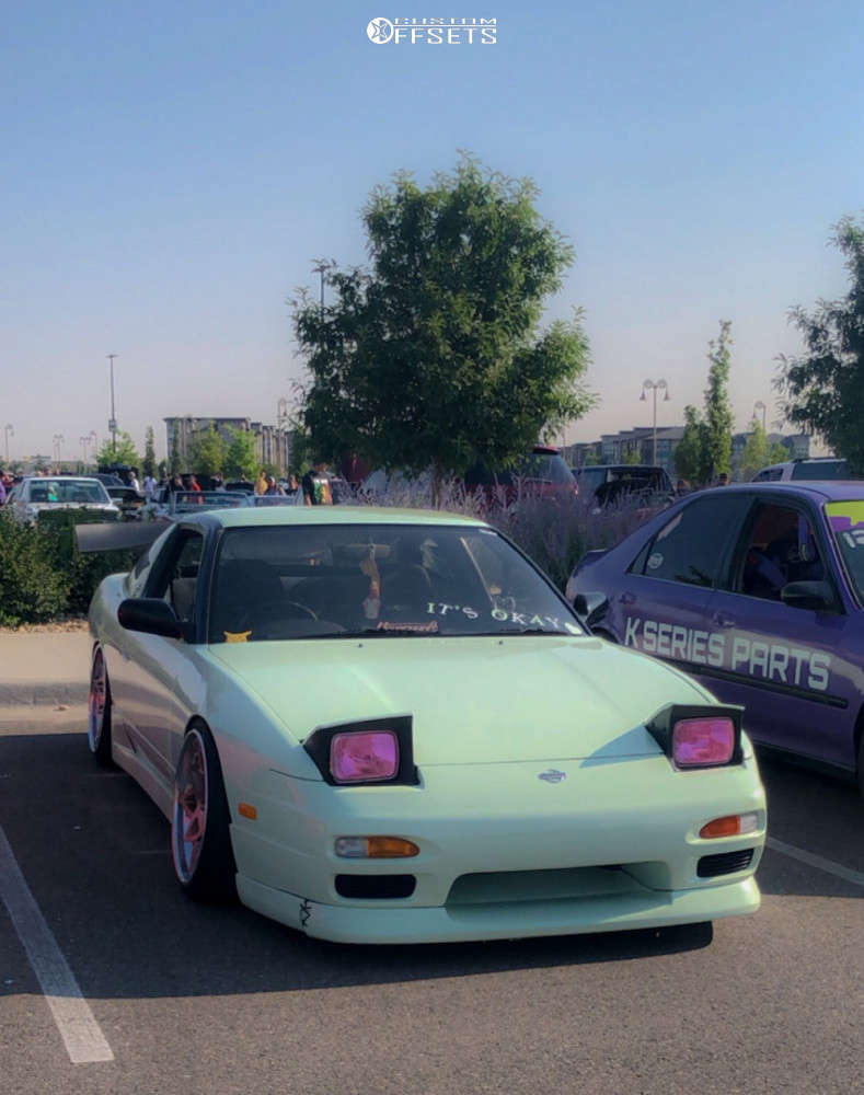 1993 Nissan 240SX with 18x9.5 15 SevenK Nika-s and 225/35R18 Federal ...