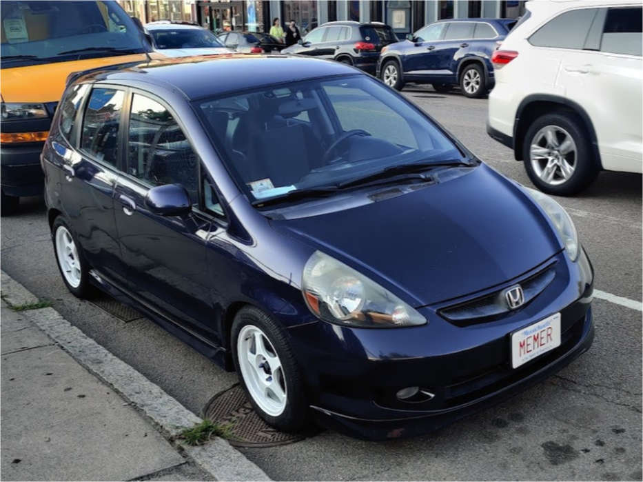 2008 Honda Fit with 15x6.5 35 AVID1 AV8 and 195/55R15 Atrezzo SH406 and Lowering Springs ...