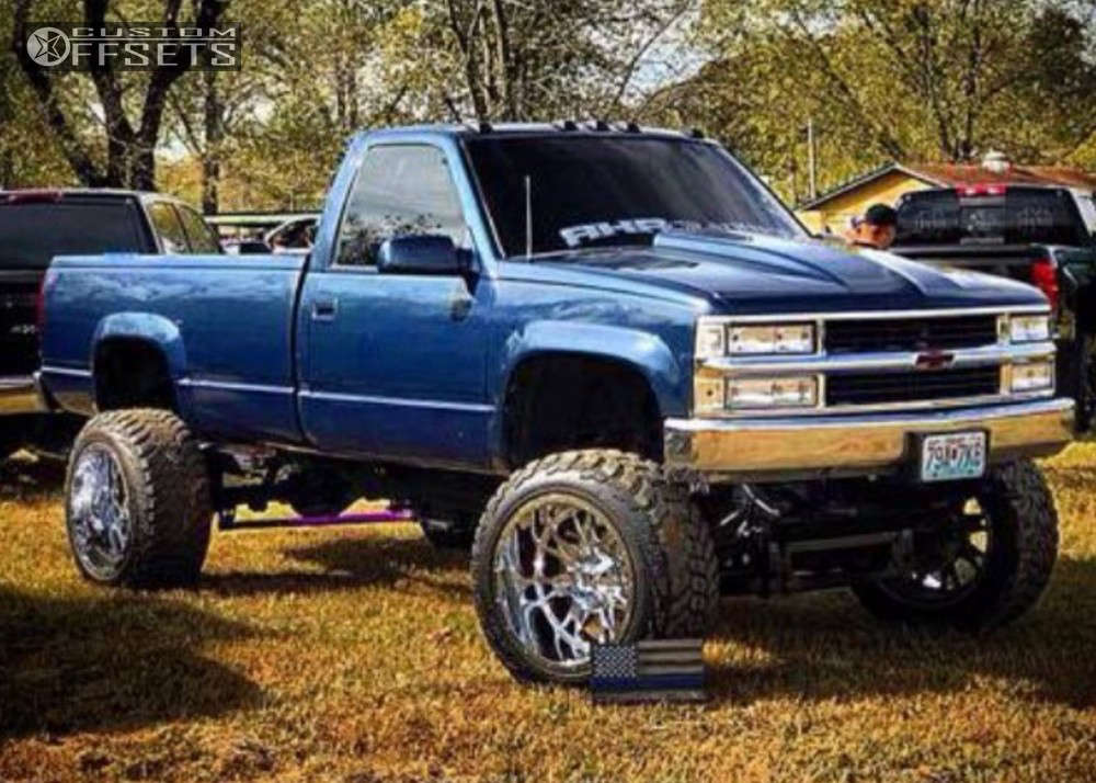 1995 Chevrolet K2500 with 22x14 -76 Fuel Throttle and 325/50R22 AMP Mud ...