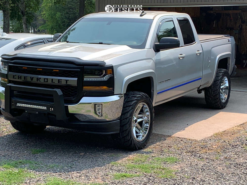 2016 Chevrolet Silverado 1500 with 20x10 -25 Vision Razor and 33/12 ...